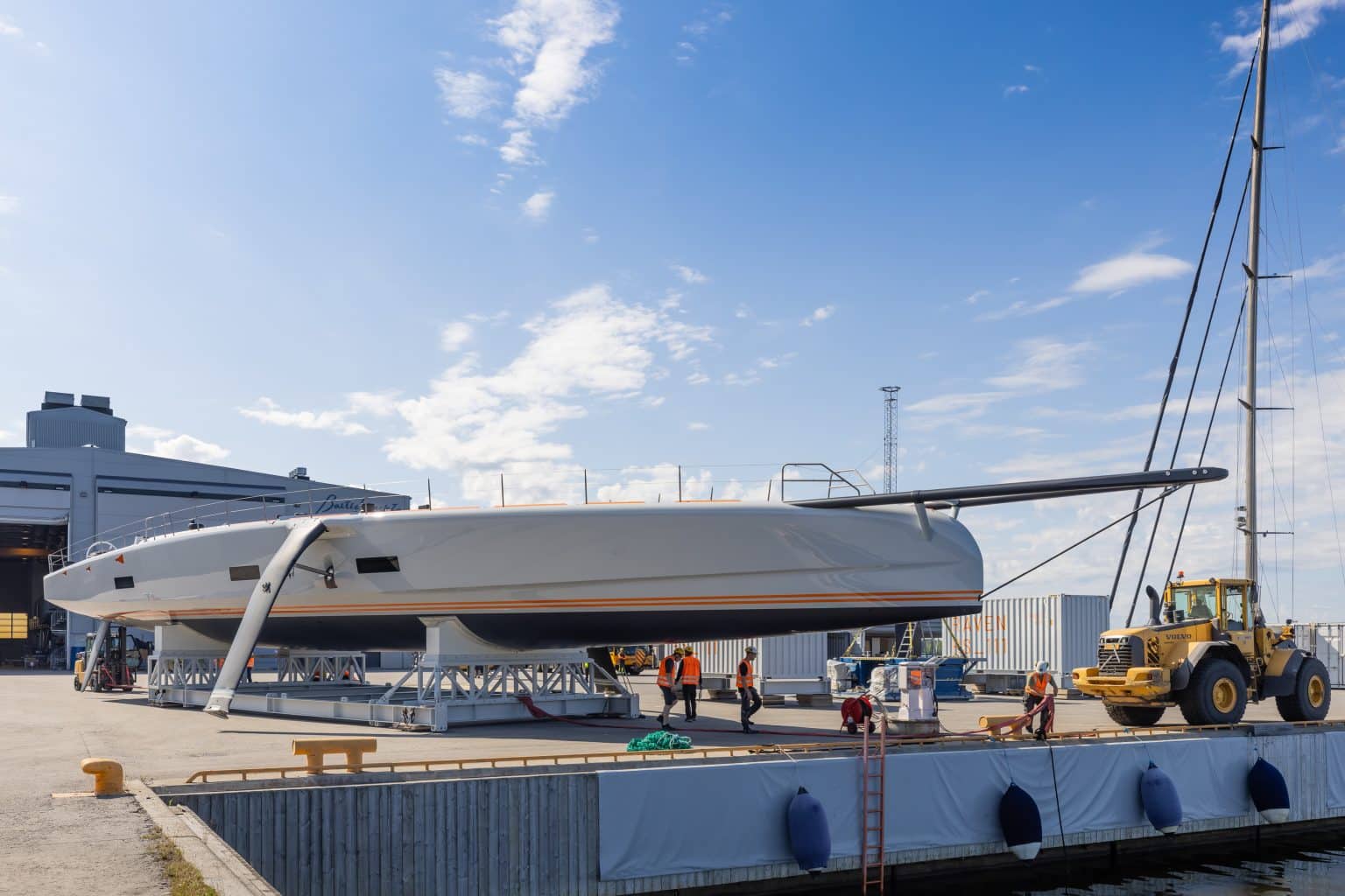 BALTIC 111 RAVEN IN A CLASS OF HER OWN AS SHE IS PREPARED FOR LAUNCHING | Baltic Yachts